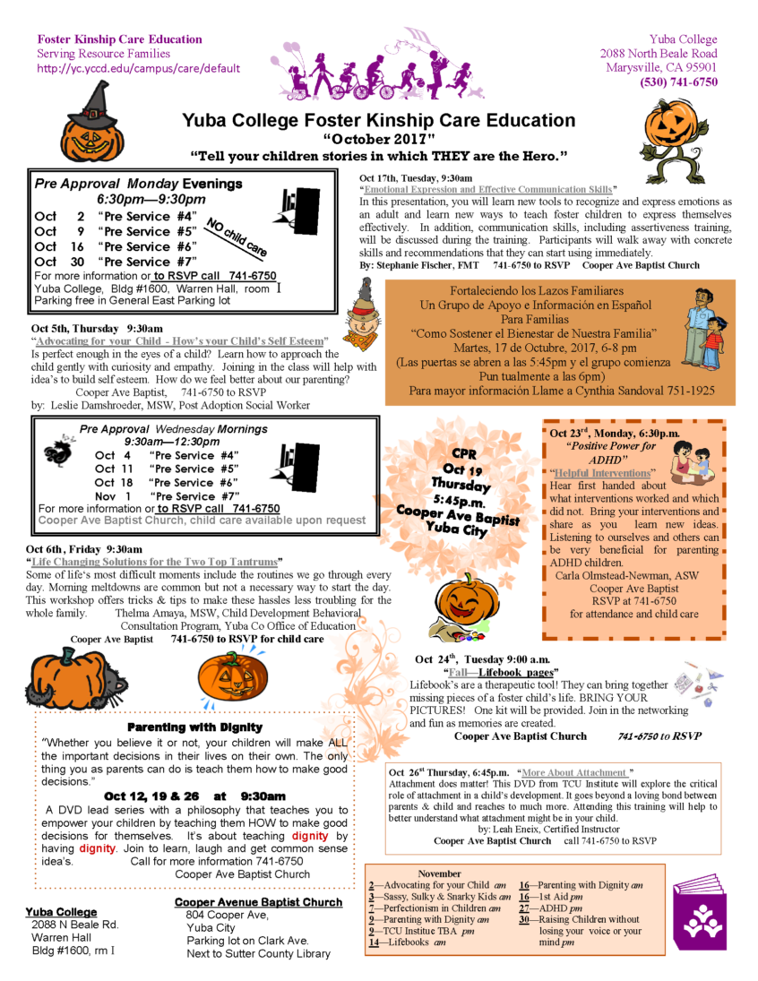 FKCE October 2017 Flyer | Yuba College