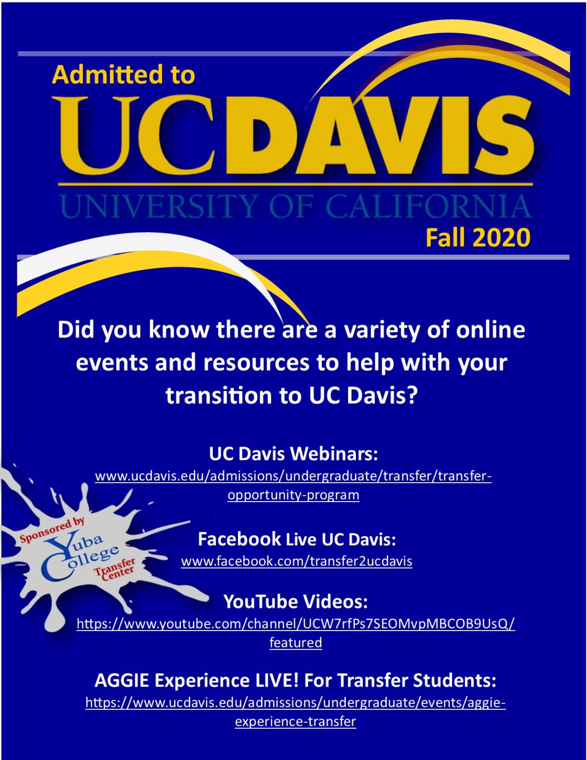 UCD Transfer Links | Yuba College